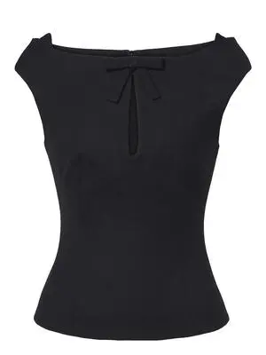 SHUSHU/TONG Bow Detail Off-shoulder Top - Blue