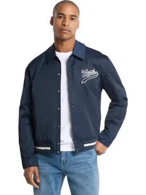 Michael Kors Matte Satin Varsity Jacket - Blue