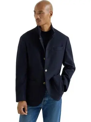 Brunello Cucinelli Lightweight Water-resistant Cashmere Outerwear Blazer - Navy Blue