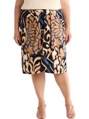 NIC+ZOE NIC+ZOE Deco Blooms Knit Faux-Wrap Skirt