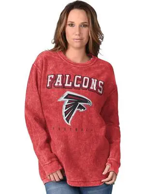 G-III 4HER BY CARL BANKS Atlanta Falcons Distressed Pullover Sweatshirt - Red