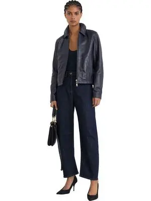 REISS Levitt Barrel-leg Jeans - Dark Blue
