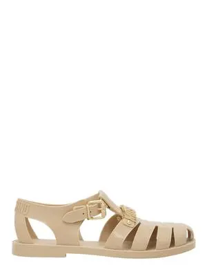 Moschino Jelly Logo Sandals - Beige
