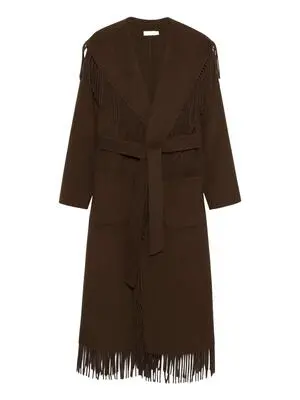 Simkhai Carrie Fringe Coat - Chocolate