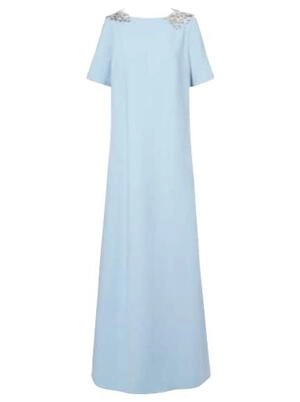 Oscar De La Renta Sequined Gown - Blue