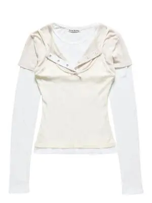 Acne Studios Layered Top With Bow Detail - White