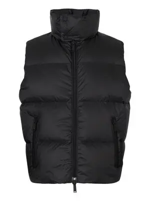 Dsquared2 Padded Vest With Snap Button Collar - Black