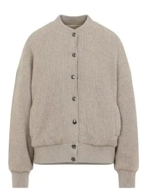 Brunello Cucinelli Rib-knit Cashmere Bomber Jacket - Multicolor