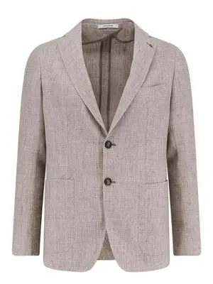 Tagliatore Single-breasted Linen And Virgin Wool Blazer - Multicolor