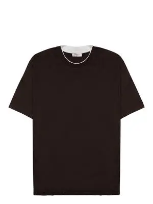 PAOLO PECORA MILANO T-shirt In Jersey Di Cotone - Brown