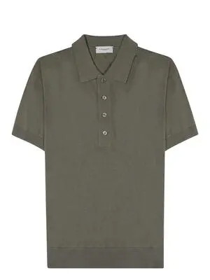 PAOLO PECORA MILANO Polo In Seta Misto Cotone - Grey
