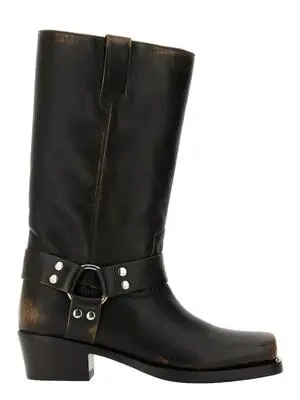 Paris Texas Roxy 45" Boots - Black