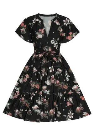 LINDSAY NICHOLAS NEW YORK Sarah Maxi Dress With Floral Print - Black
