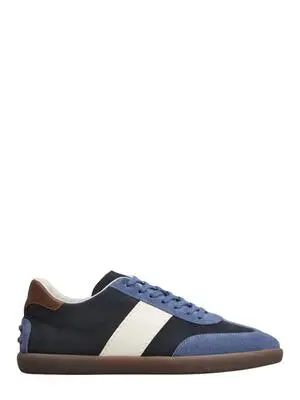 TOD`S Tod's Striped Panel Sneakers With Contrast Heel - Navy