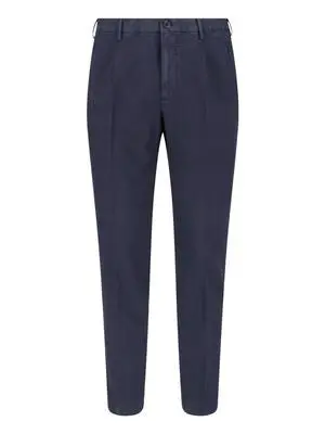Incotex Tapered Cotton-elastane Trousers - Blue
