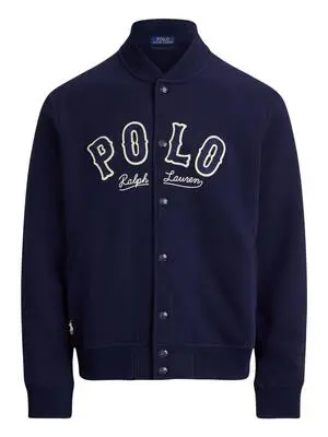 Ralph Lauren Embroidered Varsity Button-front Jacket - Navy