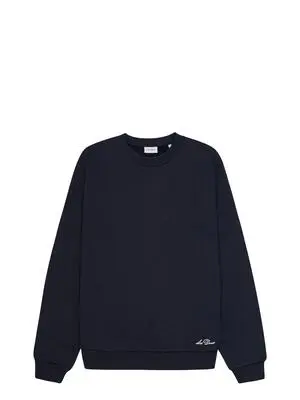 LES DEUX Essential Organic Cotton Crewneck Sweater - Navy