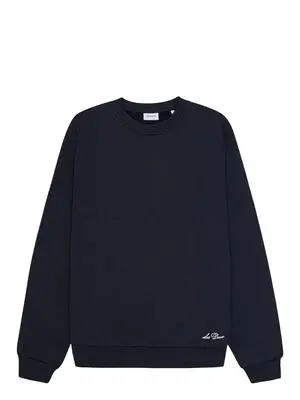 LES DEUX Crewneck Sweatshirt With Ribbed Cuffs And Hem - Navy