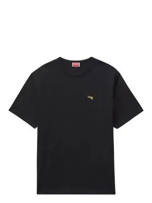 Kenzo Round Neck Short-sleeve T-shirt With Embroidered Tiger Motif - Nero