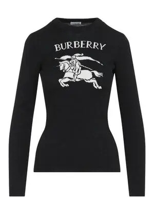 Burberry Wool-silk Equestrian Knight Sweater - Black