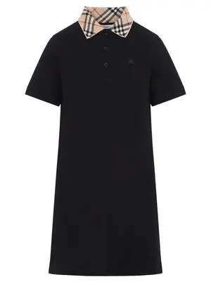 Burberry BURBERRY 100% Cotton Polo Midi Dress Black