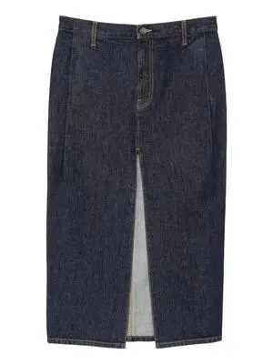 Khaite KHAITE Cotton Belt Loops Skirt With Four Pockets Blu