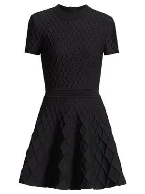 Balmain Flared Mini Dress - Black