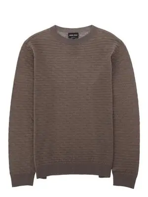Giorgio Armani Virgin Wool Crewneck Sweater - Beige