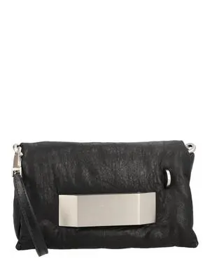 Rick Owens Leather Clutch Bag With Detachable Strap - Black