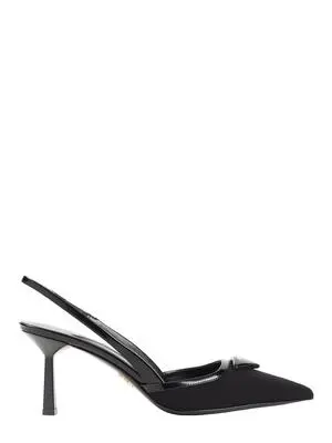Prada 7cm Polyamide Blend Slingback Pumps - Black