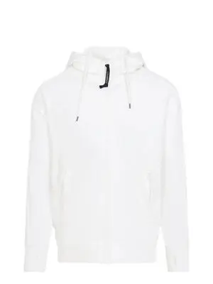 C.P. COMPANY Diagonal Raised Fleece Goggle Sweatshirt - White