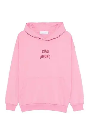Giada Benincasa Ciao Amore" Graphic Hooded Sweatshirt - Pink