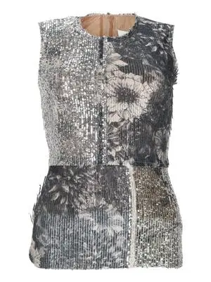 MAISON MARGIELA MAISON MARGIELA Embroidered Sequin Floral Top