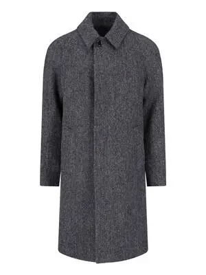 LARDINI Double Breasted Tailored Overcoat - Grey