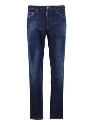 Dsquared2 Distressed Five-pocket Jeans With Button Fastening - Denim Blue