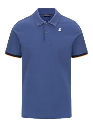 K-WAY Short-sleeve Polo Shirt With Contrast Trim - Navy
