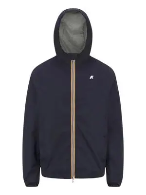 K-WAY Zip Closure Hooded Jacket With Cuffed Sleeves - Navy