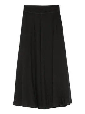 120% Lino Long Linen Skirt - Nero