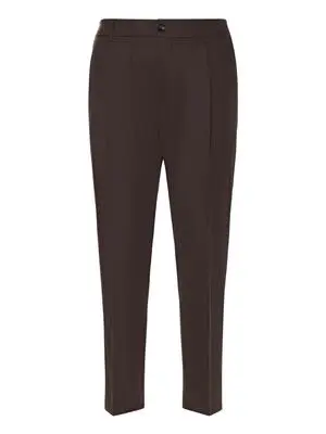 BEABLE Tailored Trousers With Belt Loops And Back Pockets - Brown