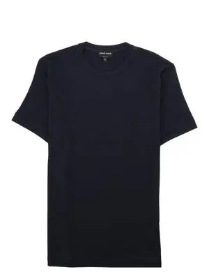 Giorgio Armani S Stretch Viscose T-shirt Made In Italy - Blue
