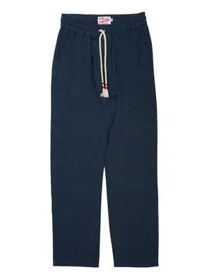 MC2 SAINT BARTH 100% Linen Tailored Trousers - Blue