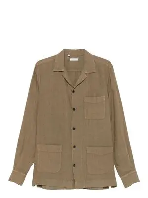 Boglioli Linen Overshirt Jacket - Brown