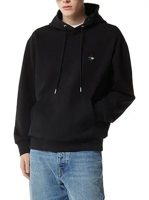 Mcm Essential Logo Patch Ponte Hoodie - Black