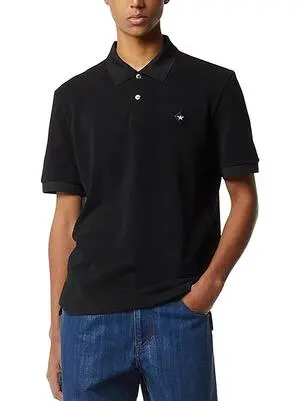 Mcm Diamond Patch Pique Polo - Black
