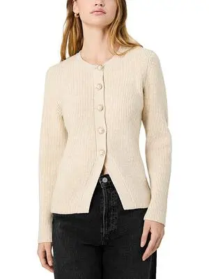 French Connection Marley Knit Button Front Cardigan - Oatmeal