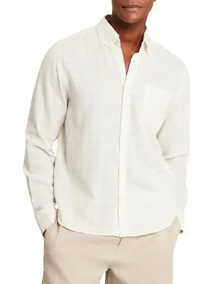 Ted Baker London Andrey Marl Check Pocket Shirt - Ecru