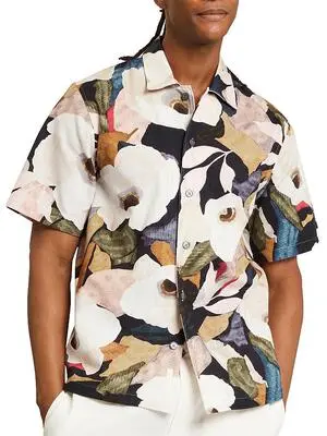 Ted Baker London Langdon Bold Abstract Floral Shirt - Multicolor