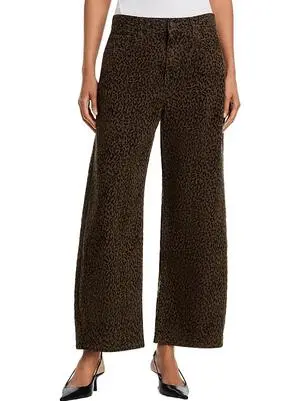 FRAME The Bow High Rise Crop Flocked Jeans - Sandcat