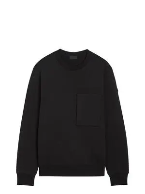Moncler Embossed Logo Cotton Sweatshirt - Black