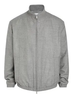 LARDINI High-neck Zip-up Stretch-wool Jacket - Grey